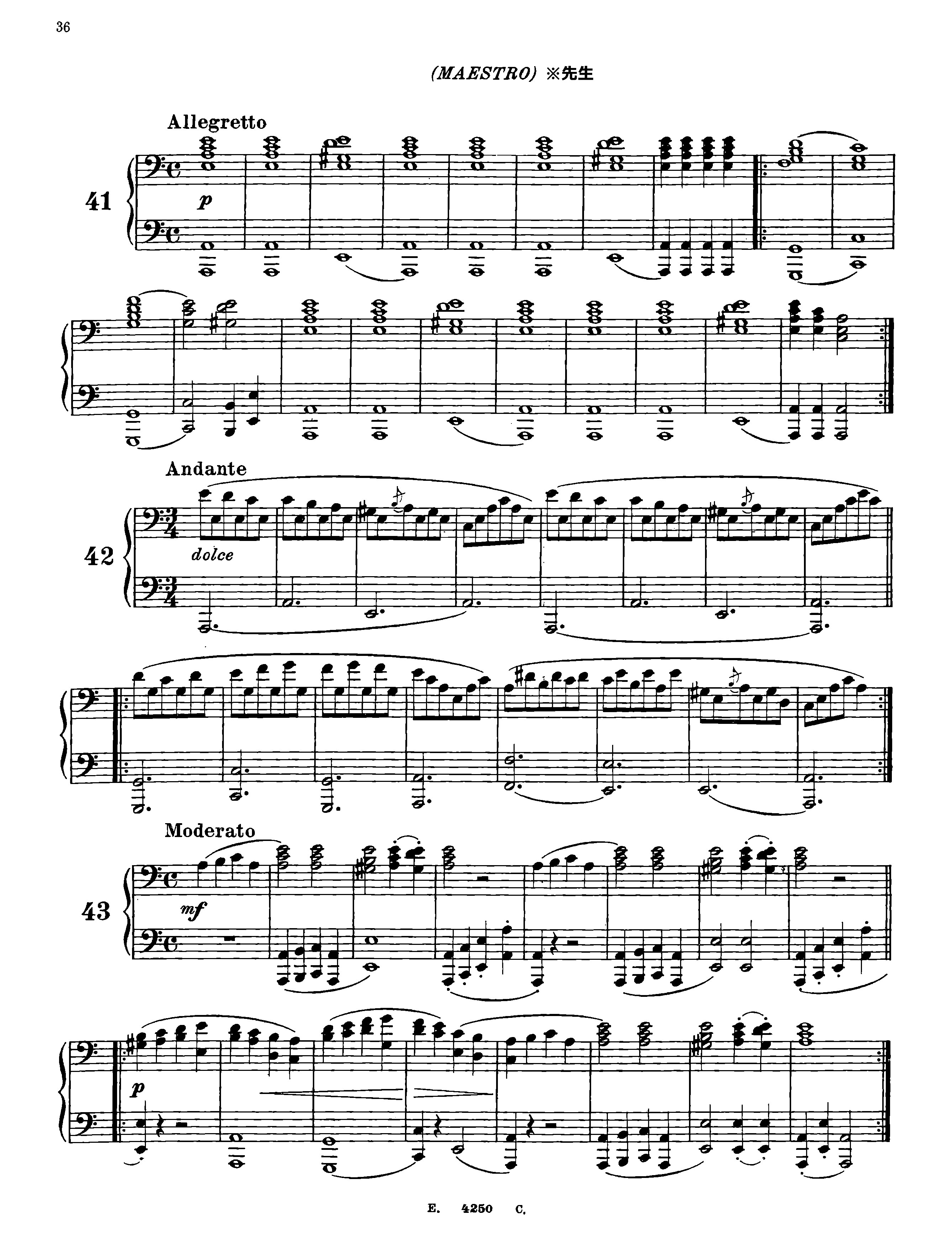 [PIANO]Ferdinand Beyer : Elementary Method for Piano Op.101 No.41[Free ...