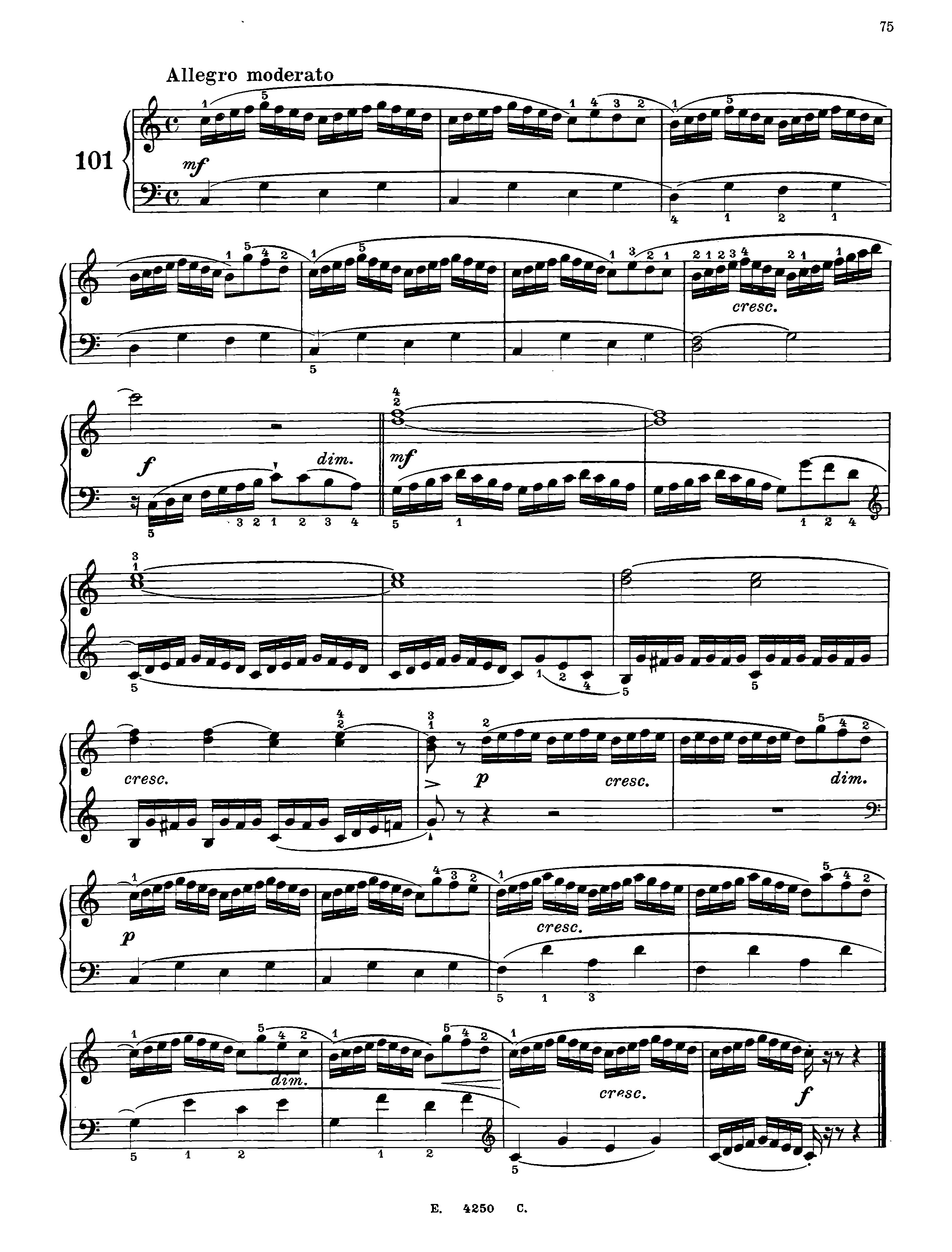 [PIANO]Ferdinand Beyer : Elementary Method for Piano Op.101 No.101[Free ...